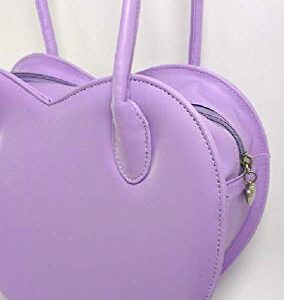 GK-O Fashion Women Heart Shaped Bag Lolita Handbag Clutch Purse Wallet PU Handbag (Light purple)