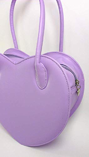 GK-O Fashion Women Heart Shaped Bag Lolita Handbag Clutch Purse Wallet PU Handbag (Light purple)