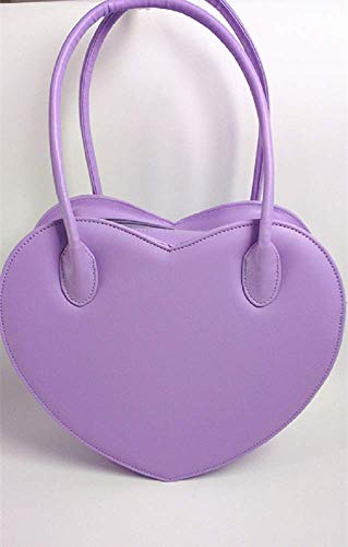 GK-O Fashion Women Heart Shaped Bag Lolita Handbag Clutch Purse Wallet PU Handbag (Light purple)