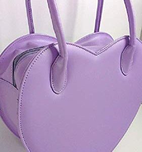 GK-O Fashion Women Heart Shaped Bag Lolita Handbag Clutch Purse Wallet PU Handbag (Light purple)