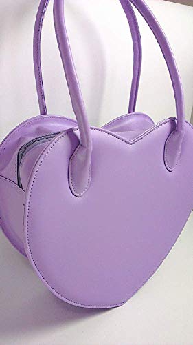 GK-O Fashion Women Heart Shaped Bag Lolita Handbag Clutch Purse Wallet PU Handbag (Light purple)