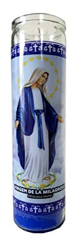 Staci19 Miraculous Mother (Virgen de la Milagrosa) Blue Devotional Candle