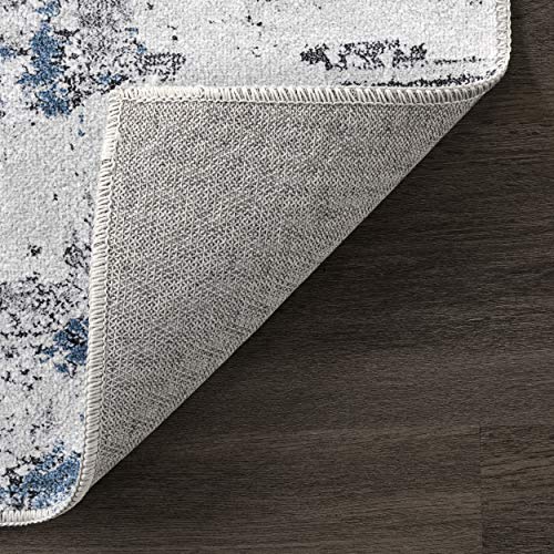 nuLOOM Dali Machine Washable Modern Abstract Runner Rug, 2' 6" x 8', Grey