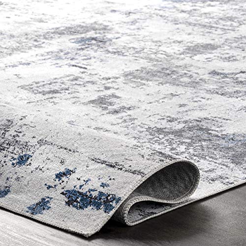 nuLOOM Dali Machine Washable Modern Abstract Runner Rug, 2' 6" x 8', Grey