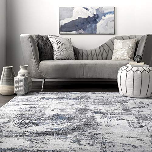 nuLOOM Dali Machine Washable Modern Abstract Runner Rug, 2' 6" x 8', Grey