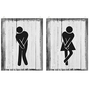 bathroom sign man woman bathroom sign funny bathroom sign wooden bathroom wall art decor for offices, businesses, restaurants and toilet