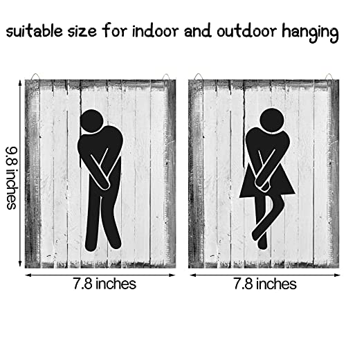 Bathroom Sign Man Woman Bathroom Sign Funny Bathroom Sign Wooden Bathroom Wall Art Decor for Offices, Businesses, Restaurants and Toilet