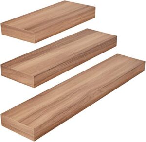 kiera grace kieragrace kg maine floating shelves-golden oak, 12″, 16″, 24″, set of 3 wall organization