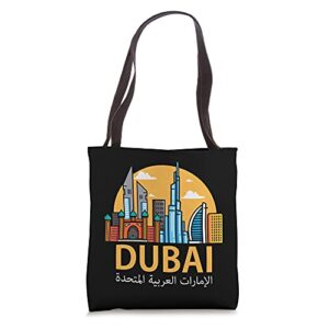 dubai united arab emirates uae emirate of dubai tote bag