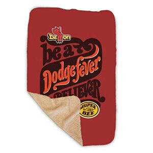 dodge fever believer sherpa blanket – 50″ x 60″