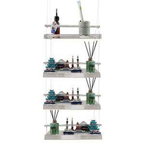 sahla 4 tier small hanging plant shelf clear acrylic window hanging planter shelf height adjustable wall hanging floating shelves for living room bedroom bathroom