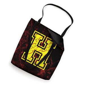 Softball Letter H Athlete Sports Game Player Initial Name Tote Bag