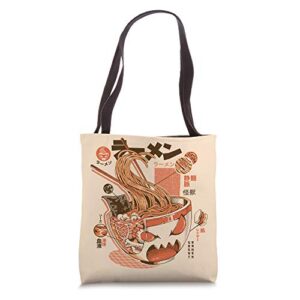 x-ray great ramen of kanagawa japanese food kaiju ramen tote bag