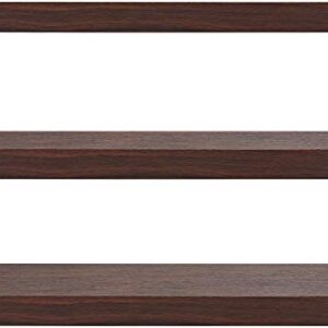 Kiera Grace kieragrace KG Maine Floating Shelves-Dark Walnut 24", Set of 3 Wall Organization