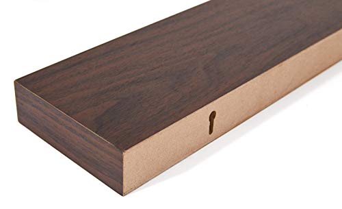 Kiera Grace kieragrace KG Maine Floating Shelves-Dark Walnut 24", Set of 3 Wall Organization