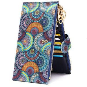 kukoo wallets for women rfid blocking large capacity slim bifold multi card case organizer with zipper pocket gift box