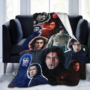 blankets adam driver kylo ren adam sackler soft and comfortable warm fleece throw blankets yoga blankets beach blanket picnic blankets for sofa bed camping travel … (black, 60″x50″)