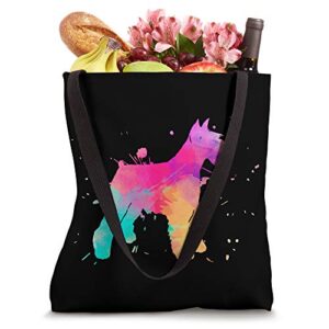 Colorful Miniature Schnauzer Dog Mom Watercolor Black Tote Bag