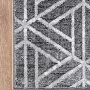 Rugs.com Lattice Trellis Collection Rug – 6' x 9' Gray Low-Pile Rug Perfect for Living Rooms, Large Dining Rooms, Open Floorplans