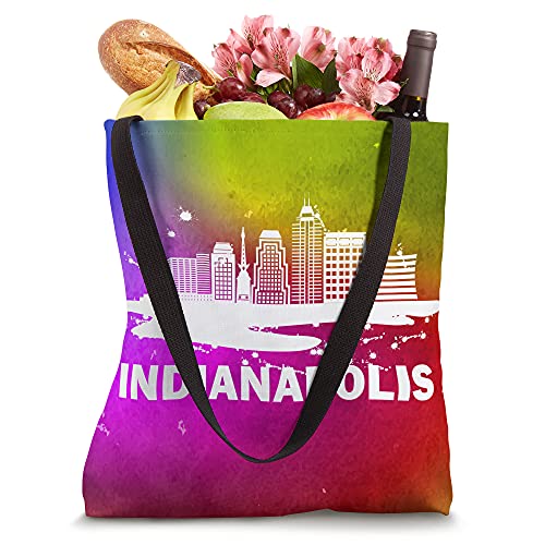 Colorful Indianapolis Cityscape Souvenir - Indianapolis Tote Bag