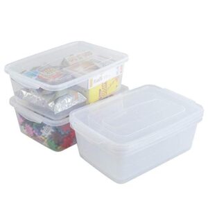 Inhouse 14 Quart Clear Storage Bin, Plastic Latching Box/Container with Lid, Shoe Boxes, Set of 4