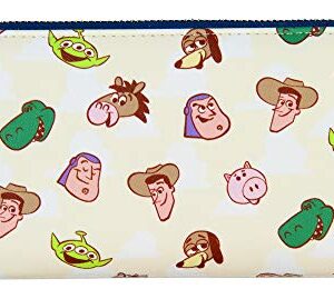 Loungefly x Disney Toy Story Allover Character Face Print Faux Leather Zip Around Wallet