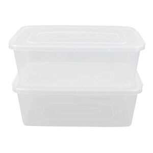 Sosody 16 Quart Clear Storage Boxes, Plastic Storage Containers, 2 Packs