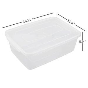 Sosody 16 Quart Clear Storage Boxes, Plastic Storage Containers, 2 Packs