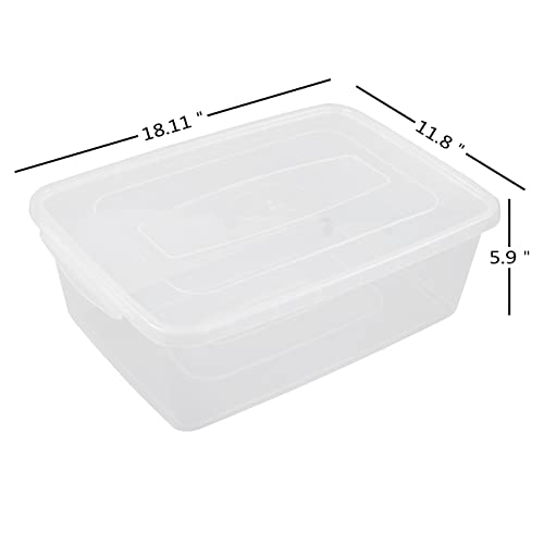 Sosody 16 Quart Clear Storage Boxes, Plastic Storage Containers, 2 Packs