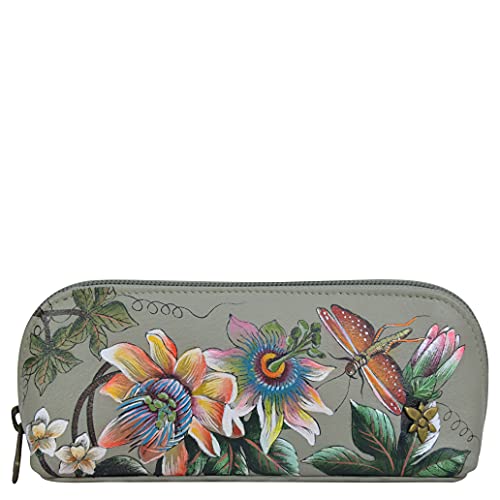 Anuschka Hand-Painted Women’s Genuine Leather Eyeglasses & Cosmetic Pouch - Floral Passion