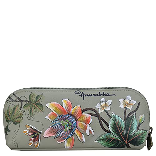 Anuschka Hand-Painted Women’s Genuine Leather Eyeglasses & Cosmetic Pouch - Floral Passion