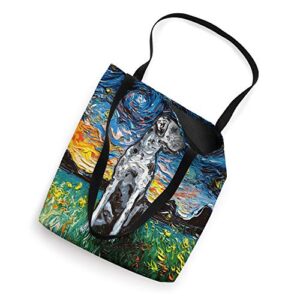 Merle Great Dane Starry Night Impressionist Dog Art by Aja Tote Bag