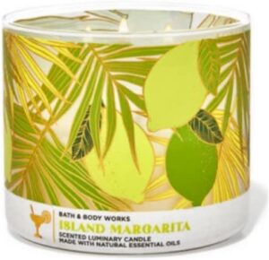 white barn bath and body works island margarita scented 3-wick candle 14.5 oz