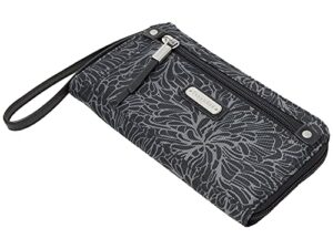 baggallini womens zip around wallet, midnight blossom print, black us