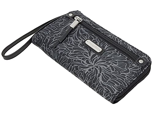 Baggallini womens Zip Around Wallet, Midnight Blossom Print, Black US