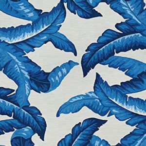 Couristan Covington Palm Leaves Indoor/ Outdoor Area Rug, 5'6" x 8', Blue-Ivory