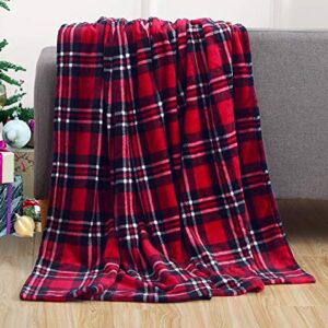 Valerian Luxury Velvet Super Soft Light Weight Blanket Prints Fleece Year Round Home Decor Fuzzy Warm and Cozy Throws, Couch and Gift, 50 x 60 inch, Plaid