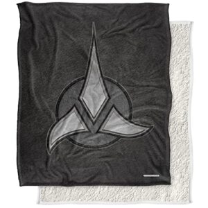 star trek blanket, 50″x60″, klingon empire silky touch sherpa back super soft throw blanket