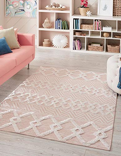 Rugs.com Sabrina Soto Casa Collection Rug – Pink High Rug Perfect for Bedrooms,Dining Rooms,Living Rooms,5' 3 x 8'