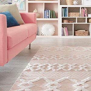 Rugs.com Sabrina Soto Casa Collection Rug – Pink High Rug Perfect for Bedrooms,Dining Rooms,Living Rooms,5' 3 x 8'