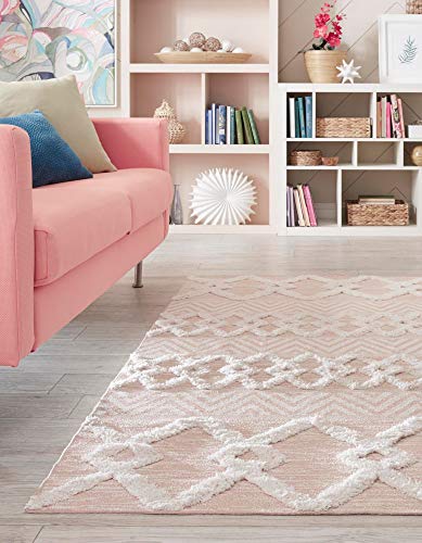 Rugs.com Sabrina Soto Casa Collection Rug – Pink High Rug Perfect for Bedrooms,Dining Rooms,Living Rooms,5' 3 x 8'