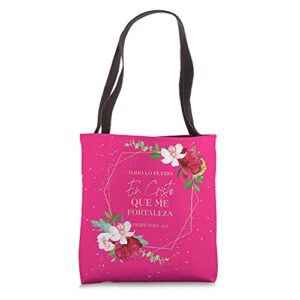 christian spanish gifts regalos cristianos texto biblico tote bag