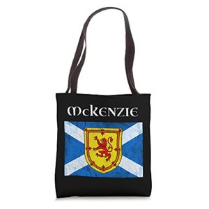 mckenzie clan scottish name scotland flag tote bag