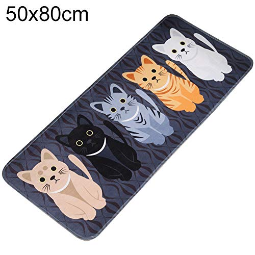 BESUFY Bedroom Rugs,Modern Soft Fluffy Bedroom Carpets for Winter Indoor Christmas Decor Cartoon Cats Print Bathroom Kitchen Carpet Doormat Floor Mat Rug Home Decor - Black 40x60cm