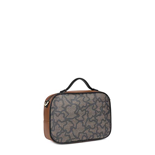 TOUS Water-Repellent Canvas Combined with Leather-Effect Vinyl Crossbody Reporter Bag for Women, 24x10.5x20.5 cm, Multibeige, Kaos Icon Collection