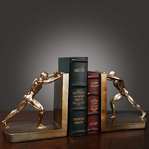 Home Decorative Man Bookshelf Bookends,Art Bookend, Book Ends,Bookend Supports, Book Stoppers, Set of 2