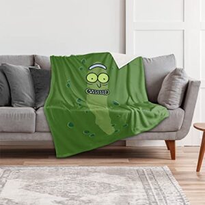 Rick and Morty Blanket, 50"x60", Pickle Rick Silky Touch Sherpa Back Super Soft Throw Blanket