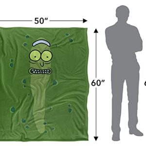 Rick and Morty Blanket, 50"x60", Pickle Rick Silky Touch Sherpa Back Super Soft Throw Blanket