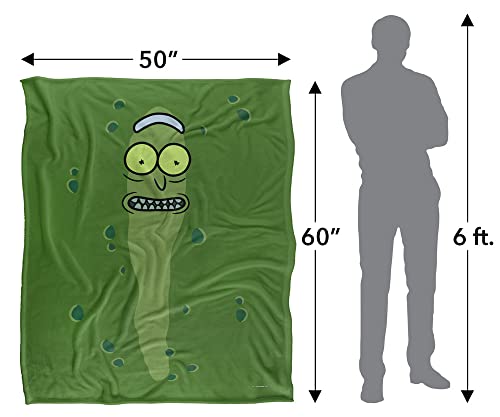 Rick and Morty Blanket, 50"x60", Pickle Rick Silky Touch Sherpa Back Super Soft Throw Blanket