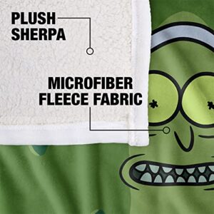 Rick and Morty Blanket, 50"x60", Pickle Rick Silky Touch Sherpa Back Super Soft Throw Blanket